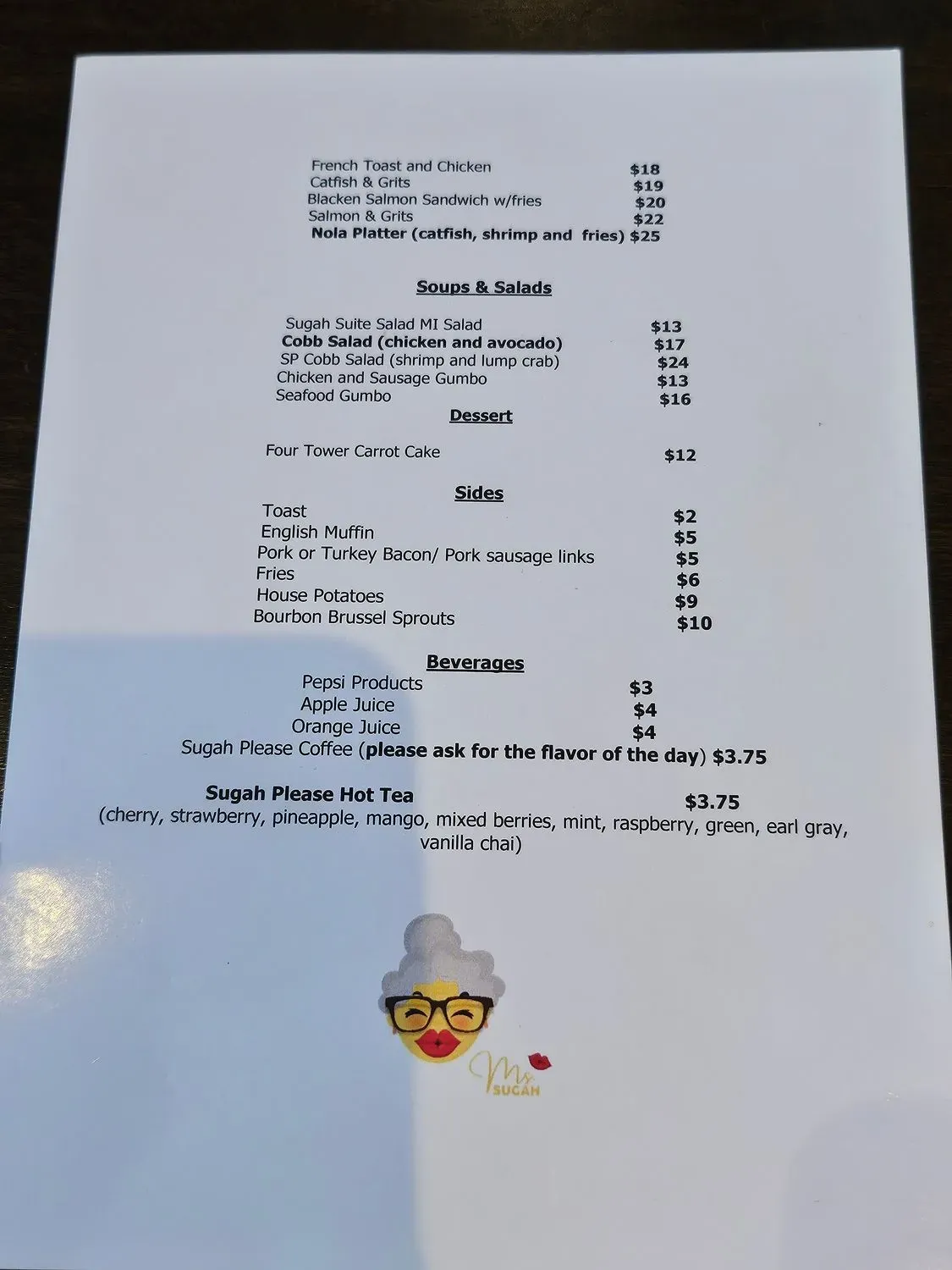 Sugah Please Breakfast Brunch Bar Menu | Detroit, MI | Checkle