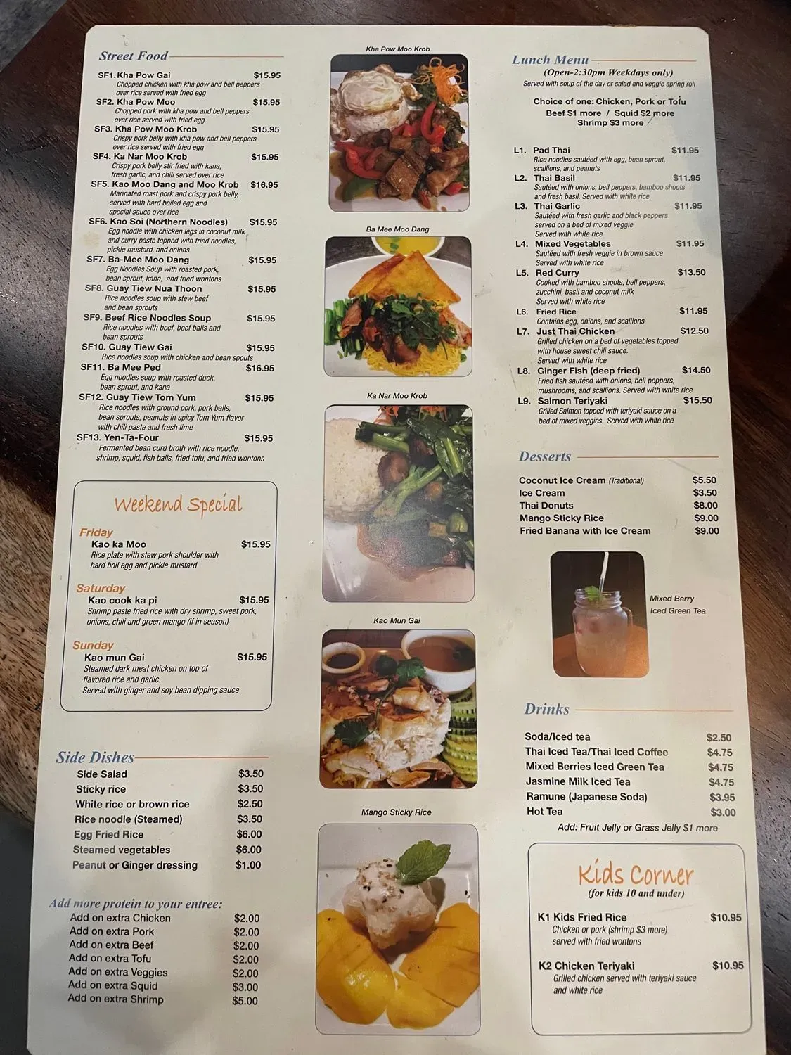 Just Thai Menu - Updated November 2025