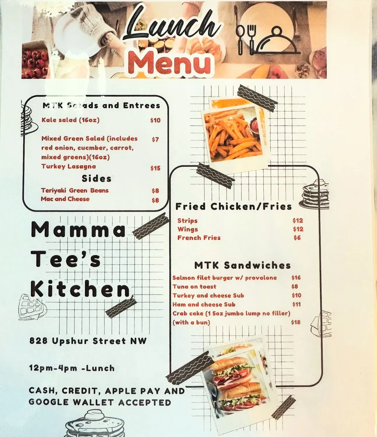 Mama Tee's Kitchen Menu - Updated October 2025