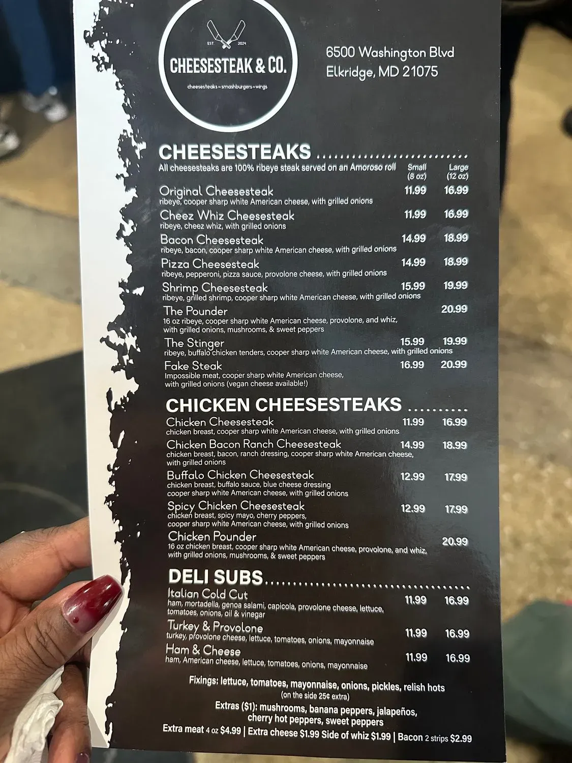 Cheesesteak & Co. Menu - Updated November 2025