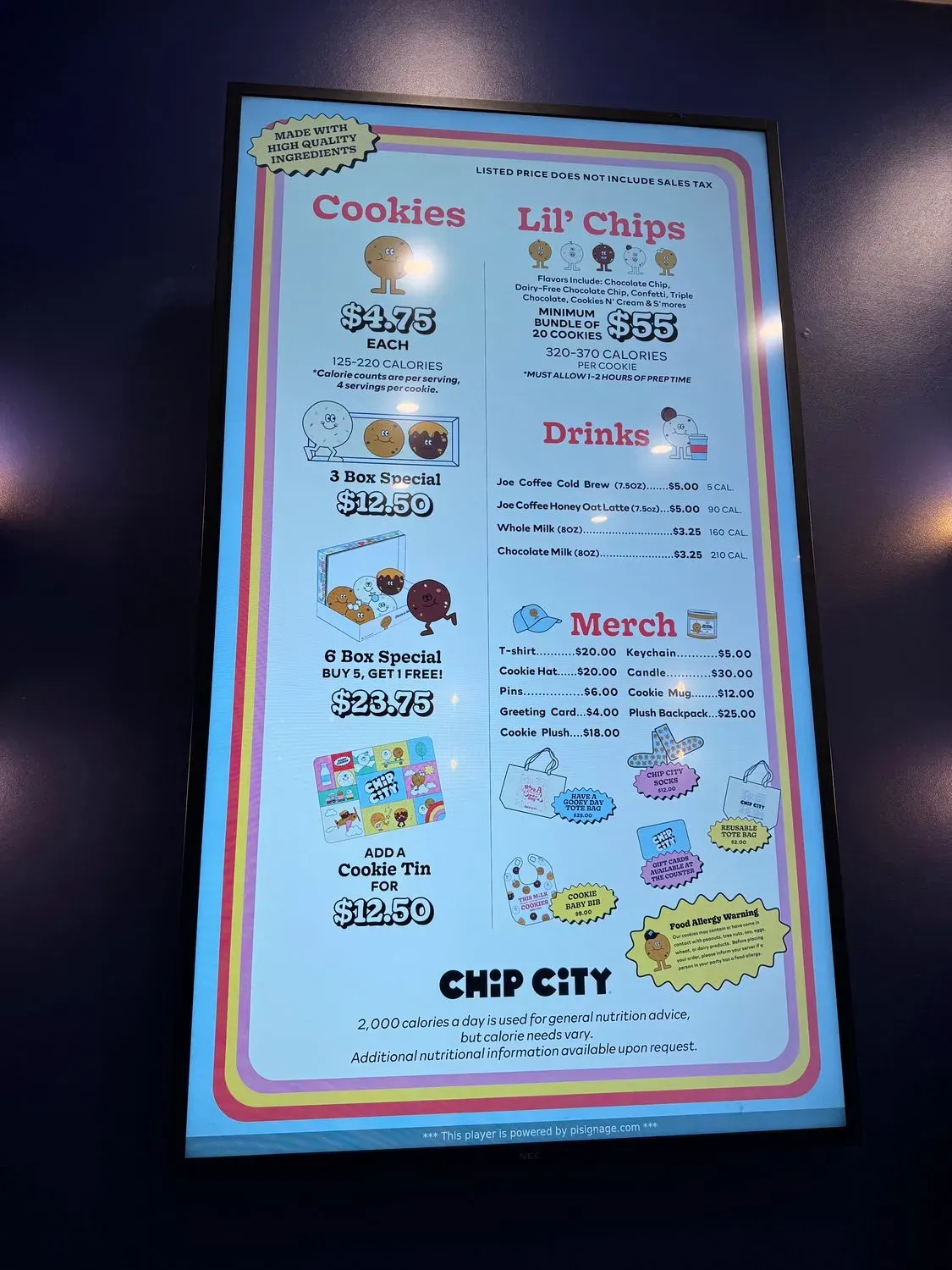 Chip City Menu - Updated November 2025