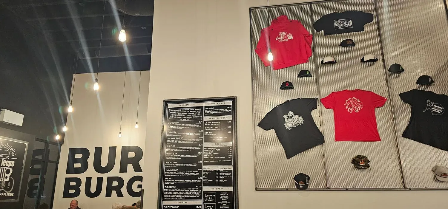 Burly Burger Menu - Updated November 2025