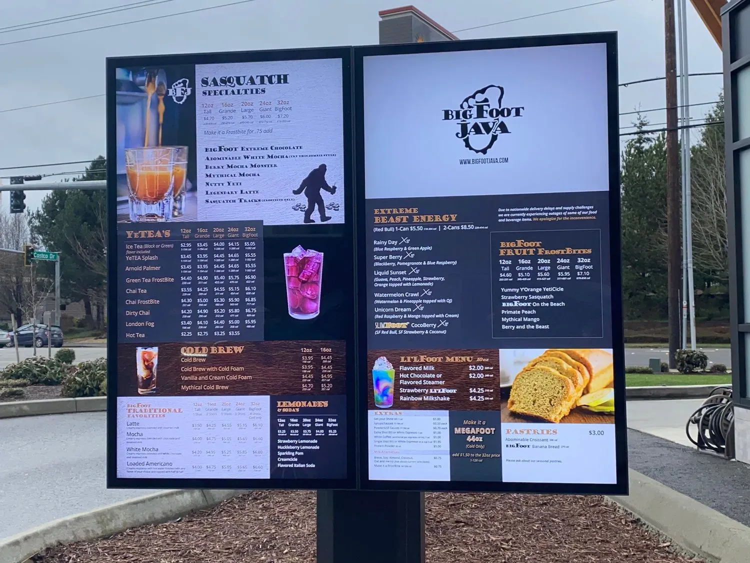 BigFoot Java Menu | Burlington, WA | Checkle