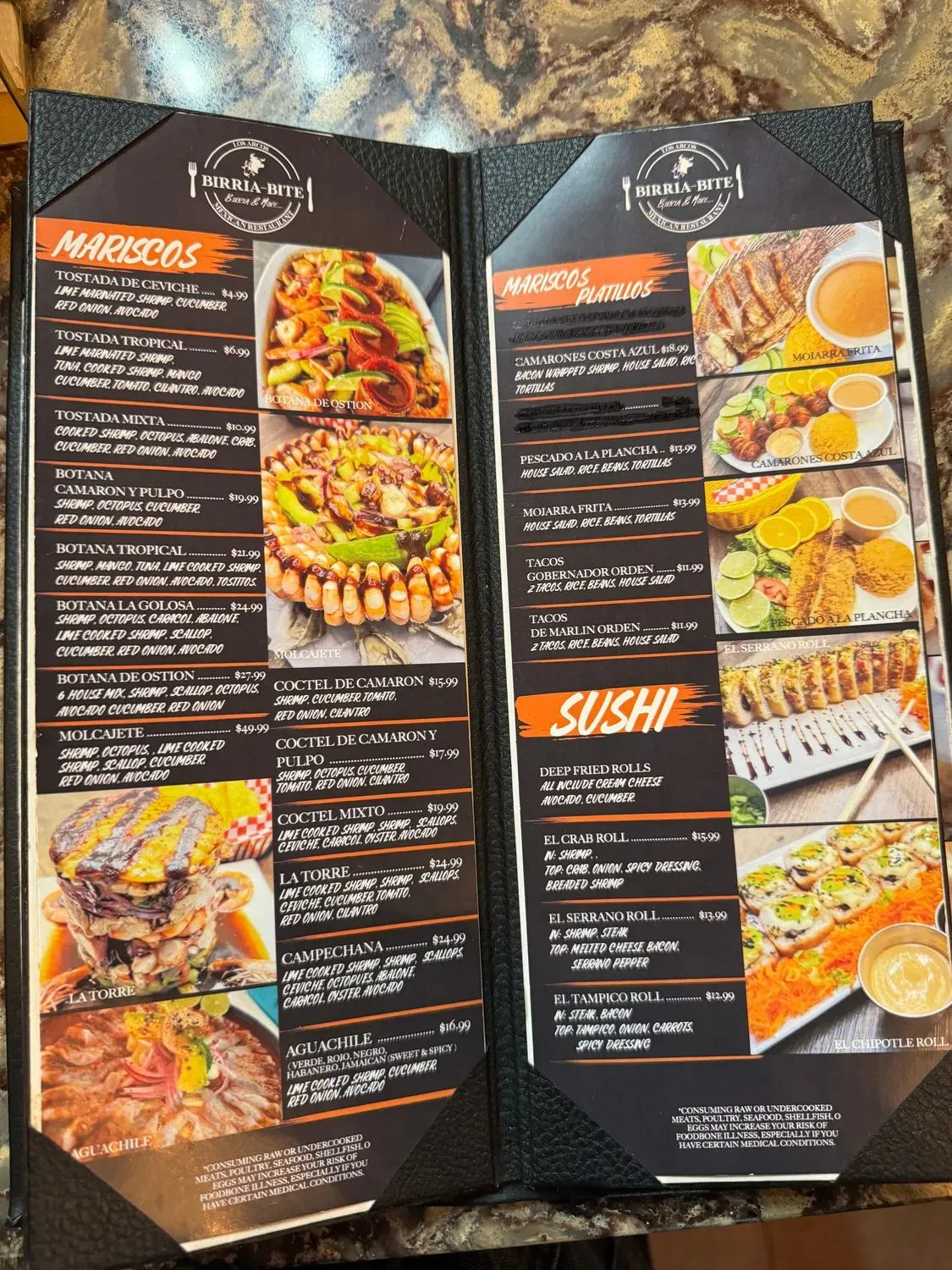 Birria Bite Menu - Updated November 2025