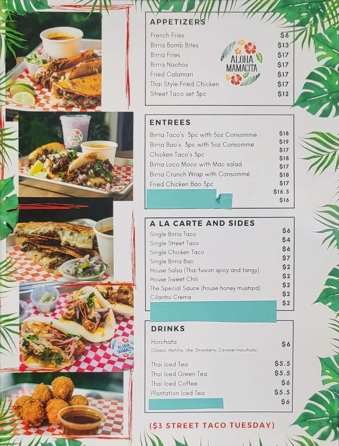 Aloha Mamacita Menu | Honolulu, HI | Checkle