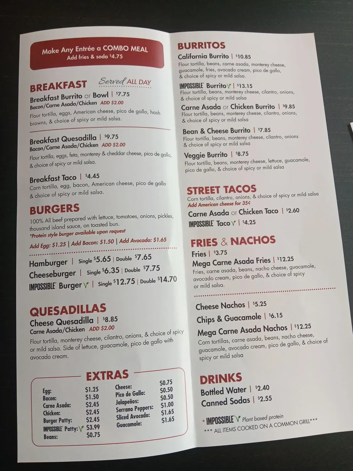 The Great White Hut Menu - Updated November 2025