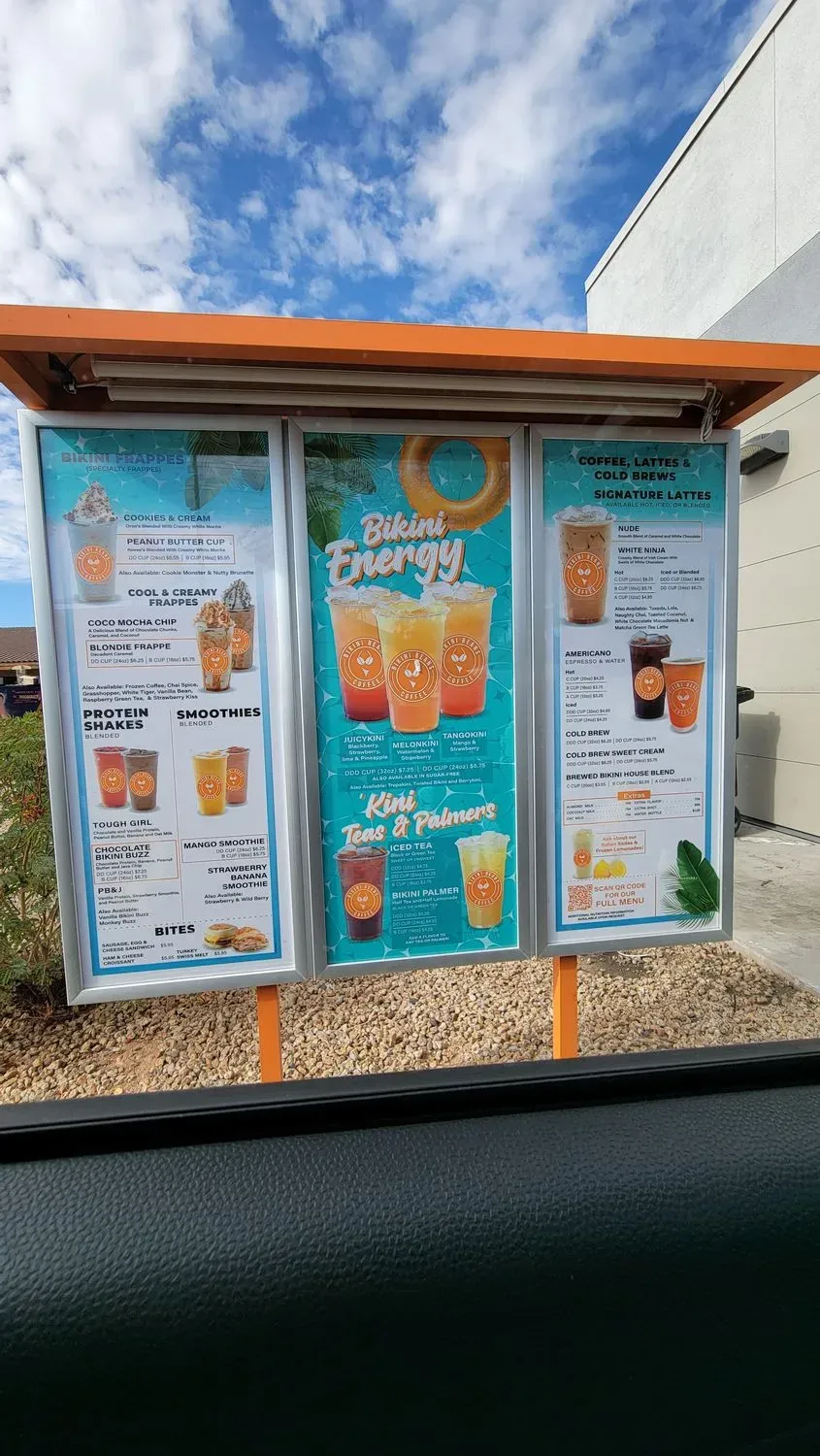Bikini Beans Coffee Menu - Updated October 2025