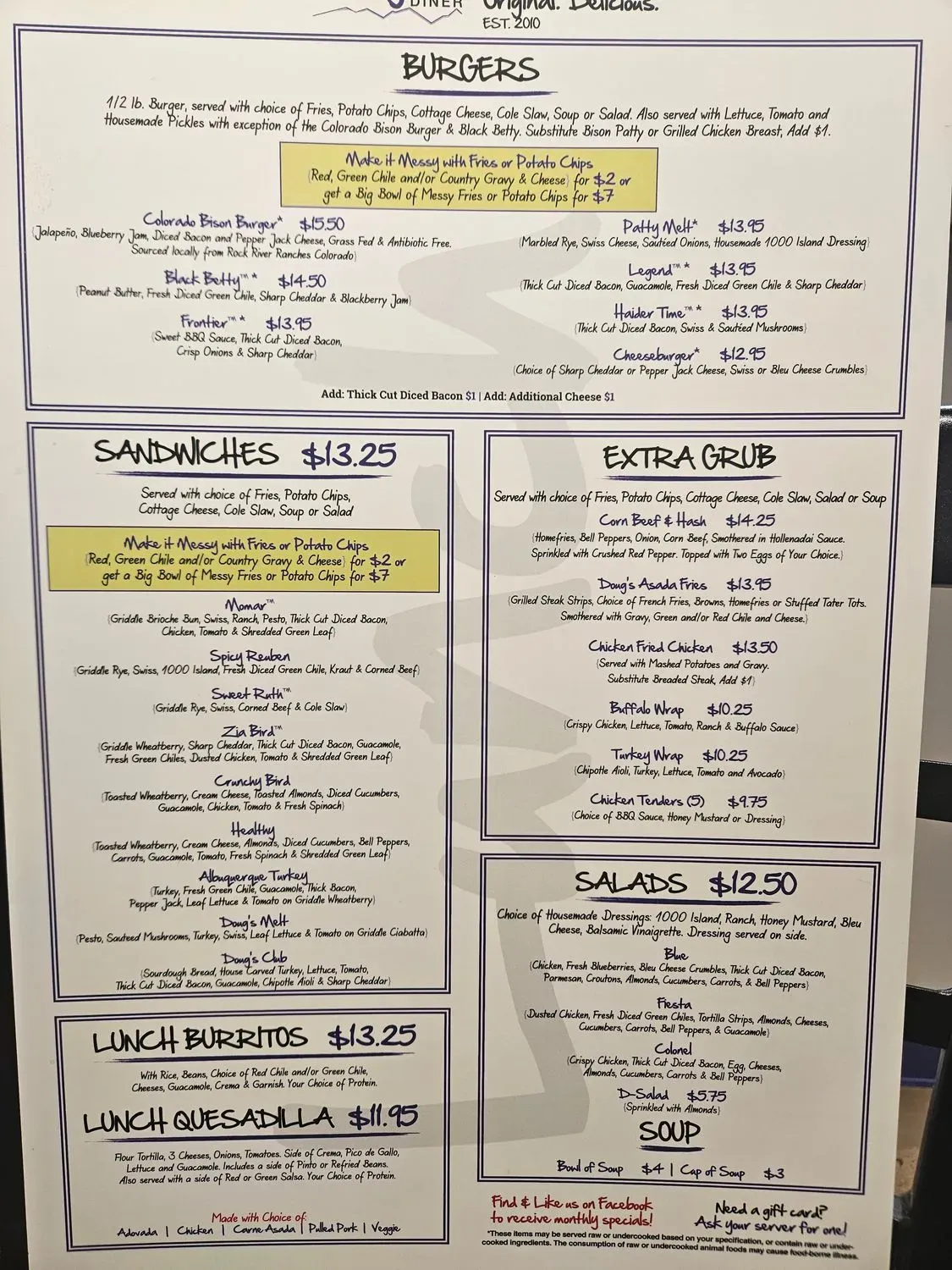 Doug's Diner Loveland Menu - Updated October 2025