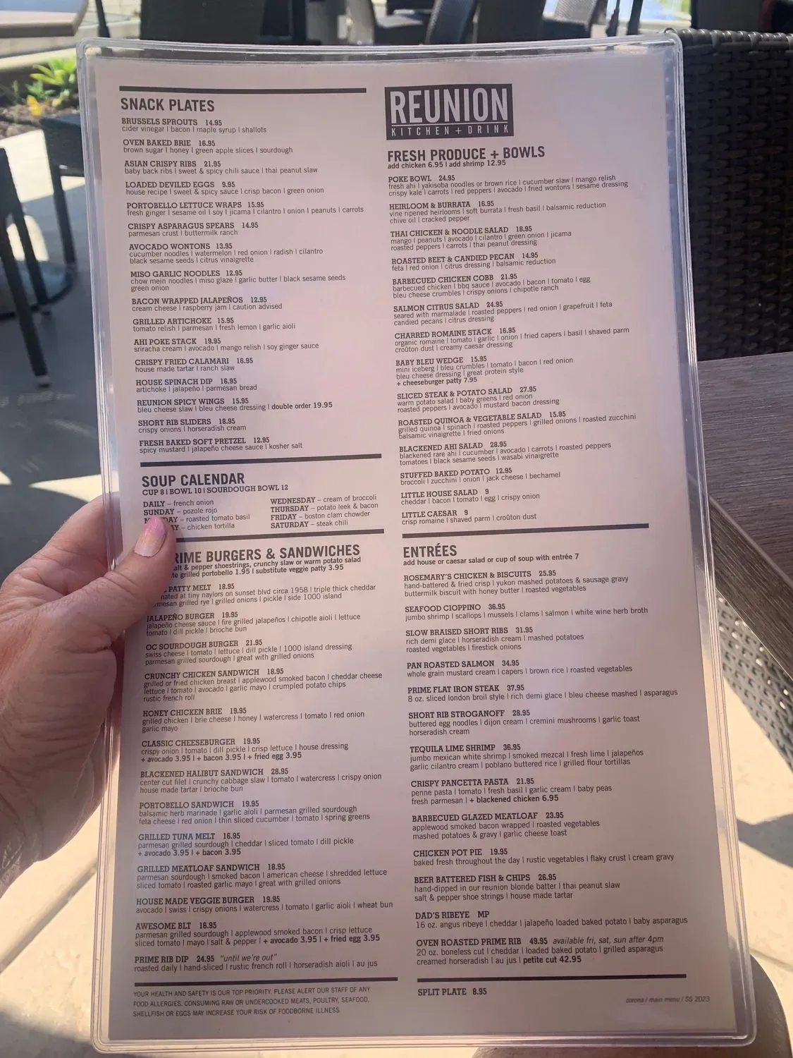 Reunion Kitchen + Drink Menu - Updated October 2025