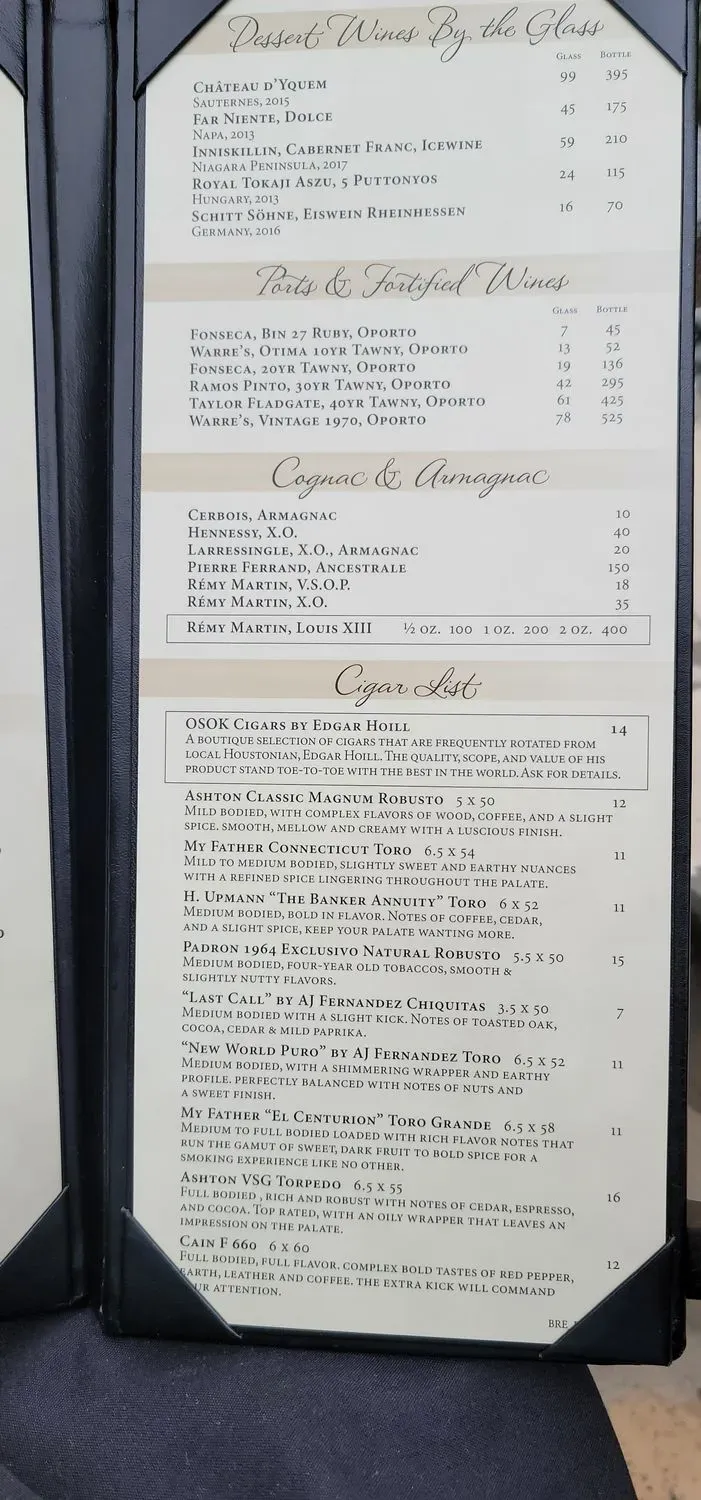 Brenner's Steakhouse Menu - Updated October 2025