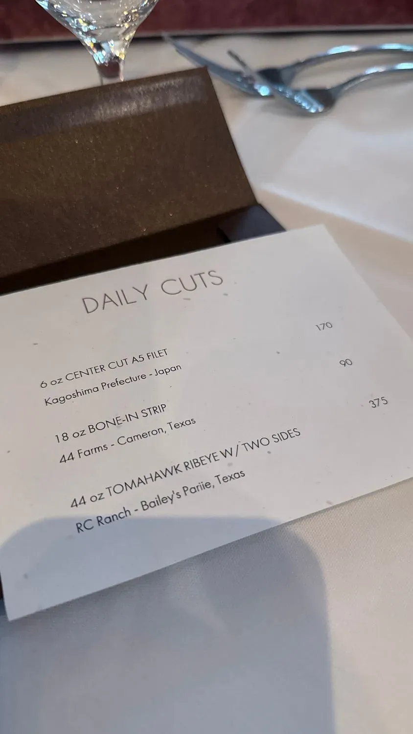 Brenner's Steakhouse Menu - Updated October 2025
