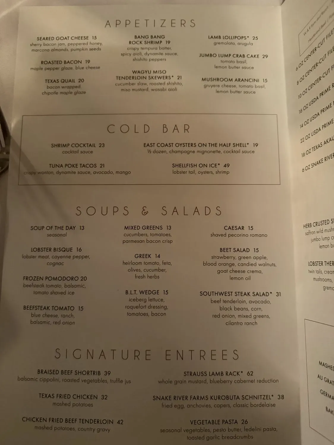 Brenner's Steakhouse Menu - Updated October 2025