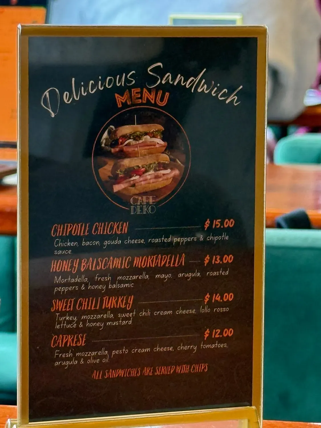 Cafe Deko Menu - Updated November 2025