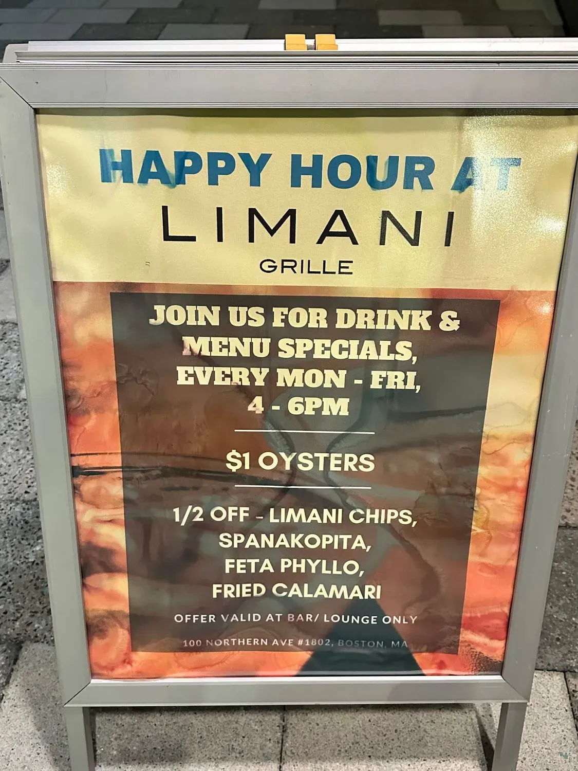 Limani Grille Seaport Menu | Boston, MA | Checkle