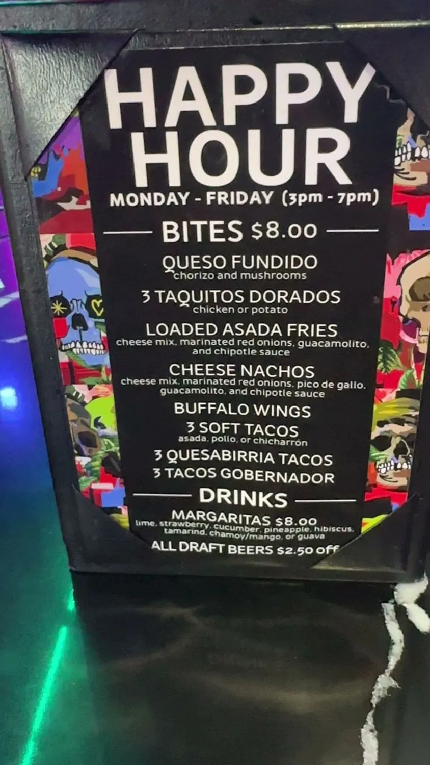 Kalaveras Menu - Updated November 2025