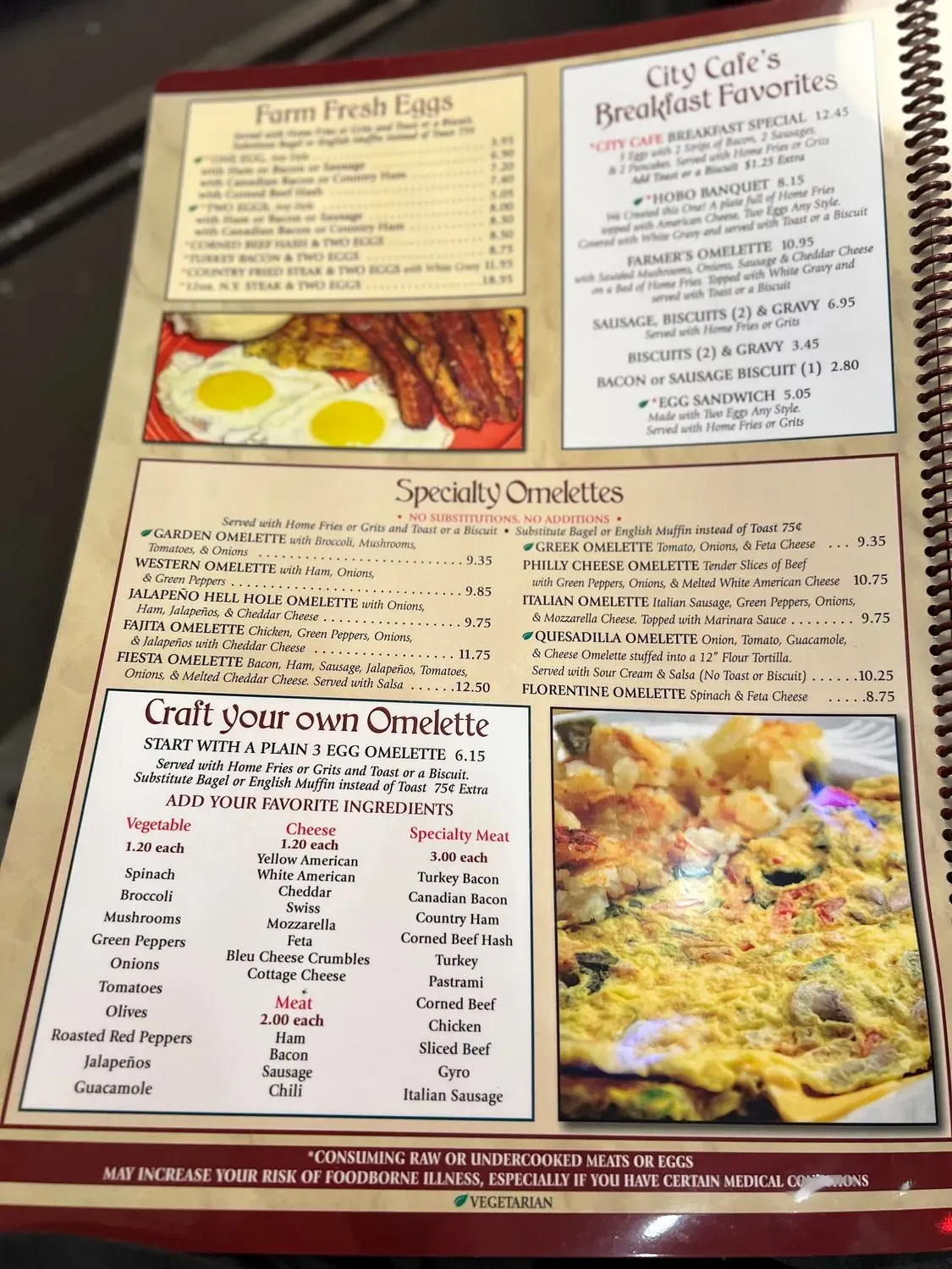 City Cafe Diner Menu - Updated November 2025