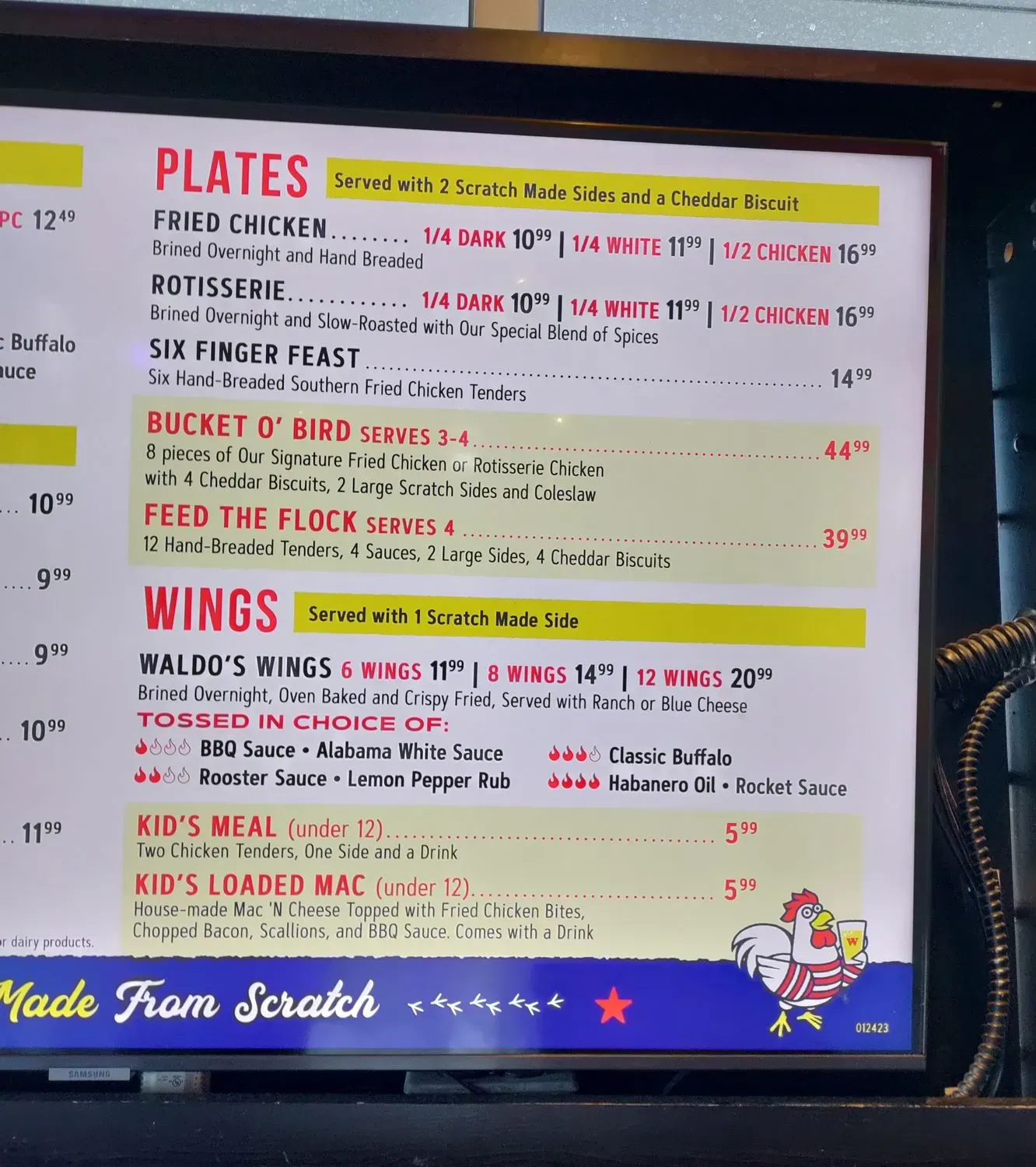 Waldo's Chicken & Beer Menu - Updated November 2025