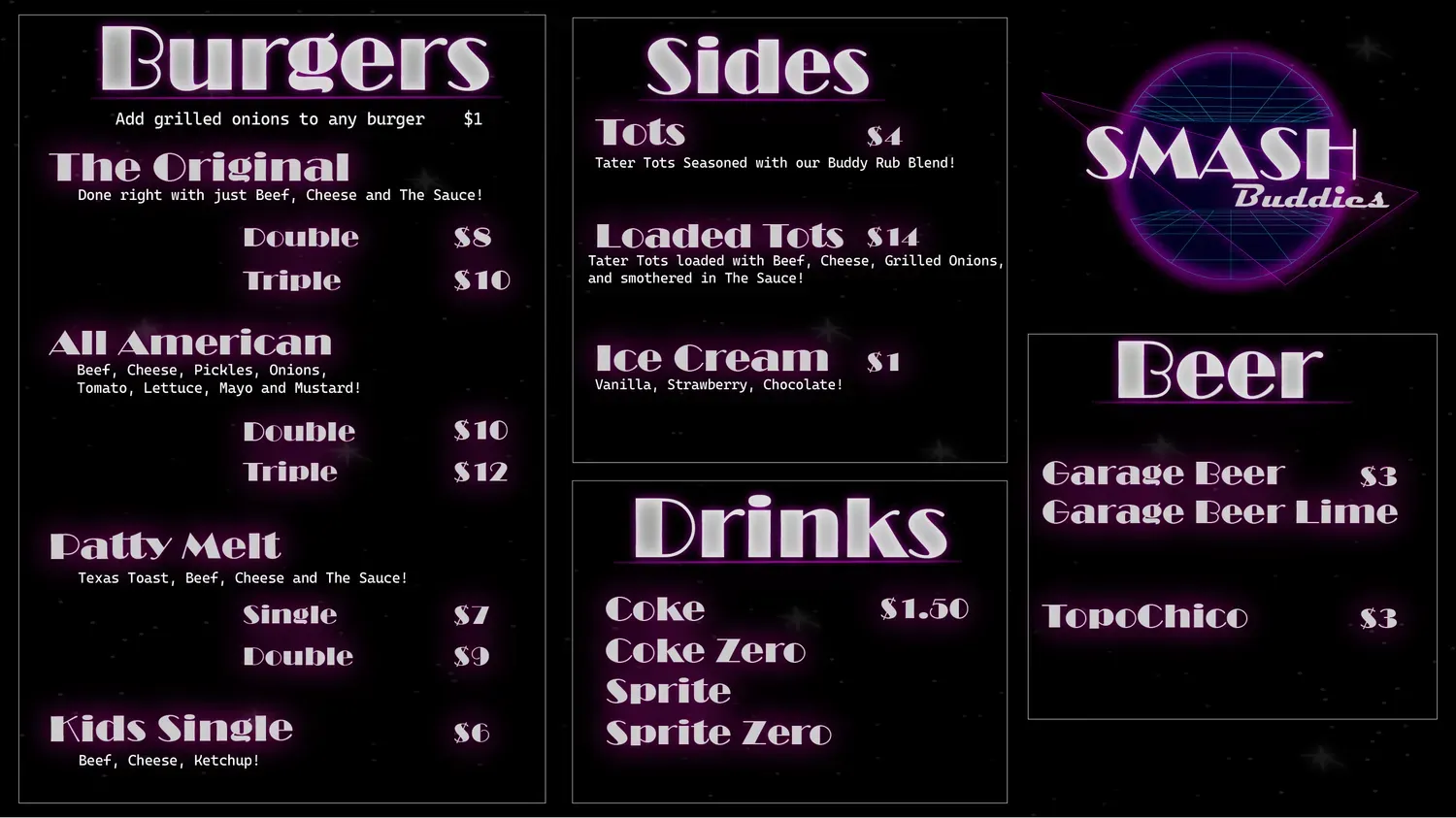Smash Buddies Menu - Updated November 2025