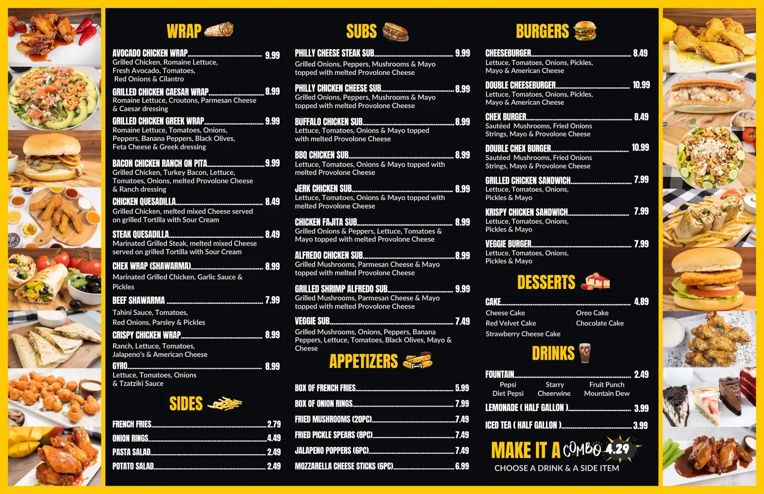 Chex Grill & Wings Menu - Updated October 2025