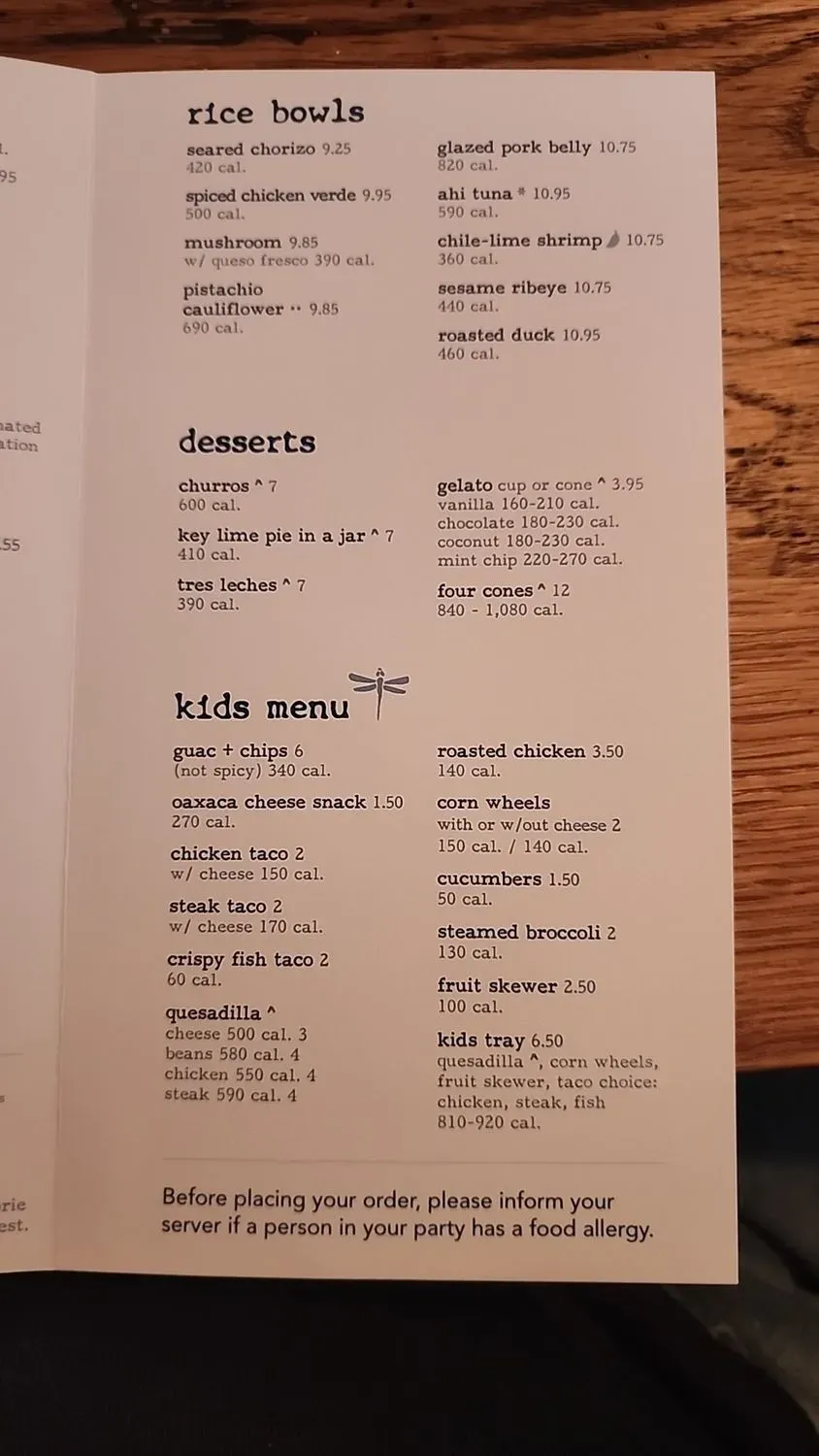 bartaco Menu - Updated November 2025