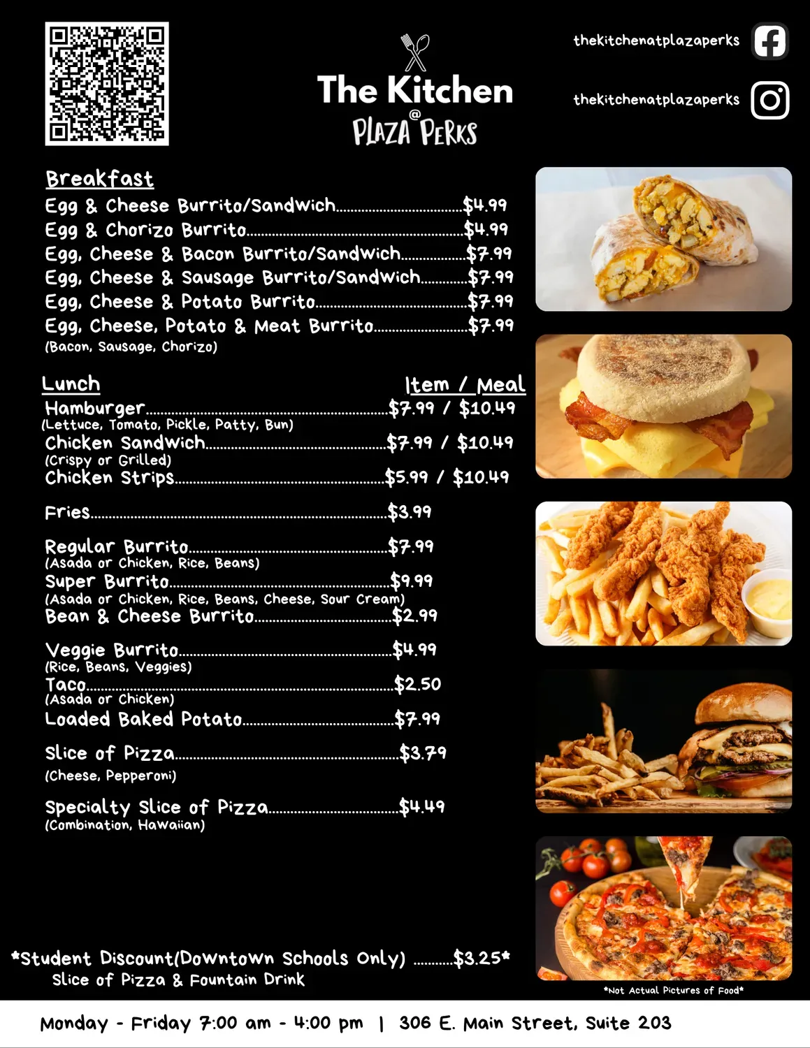 The Kitchen @ Plaza Perks Menu - Updated November 2025