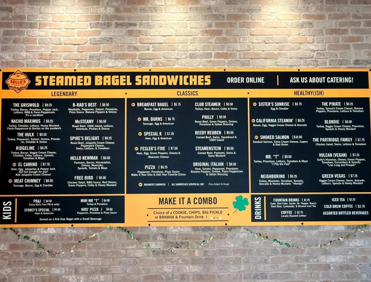 Sully's Steamers Menu - Updated November 2025