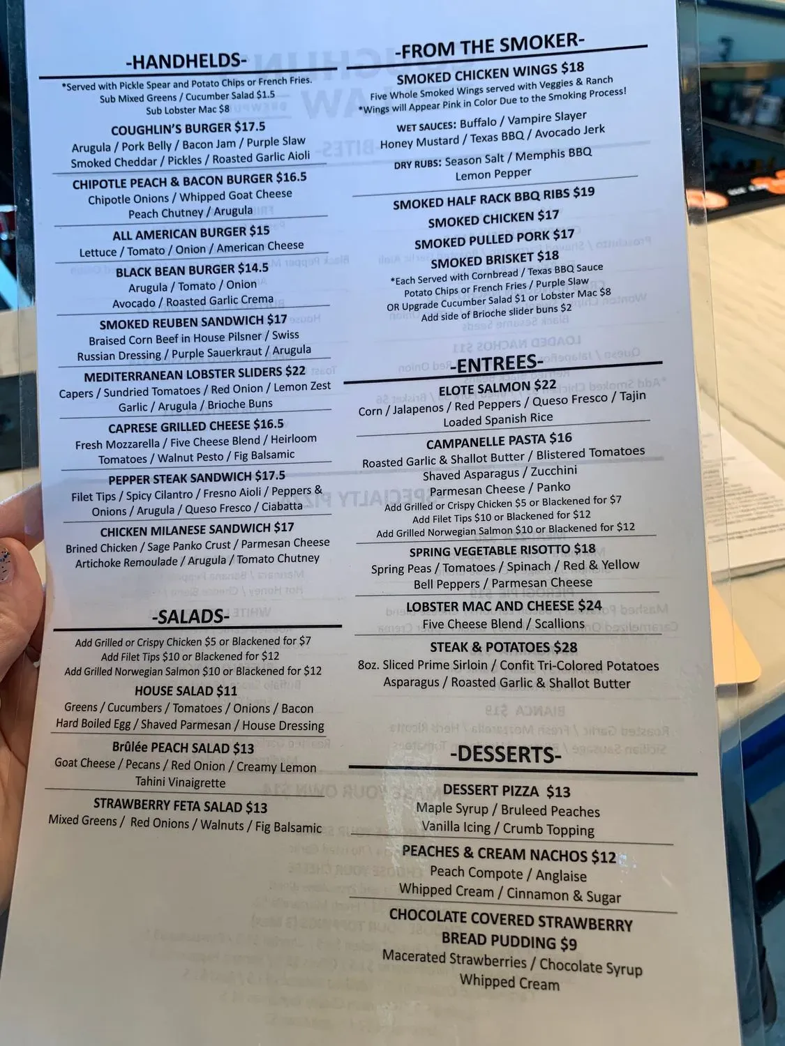 Coughlin's Law Kitchen and Brew Pub at Nebo Pointe Menu - Updated ...