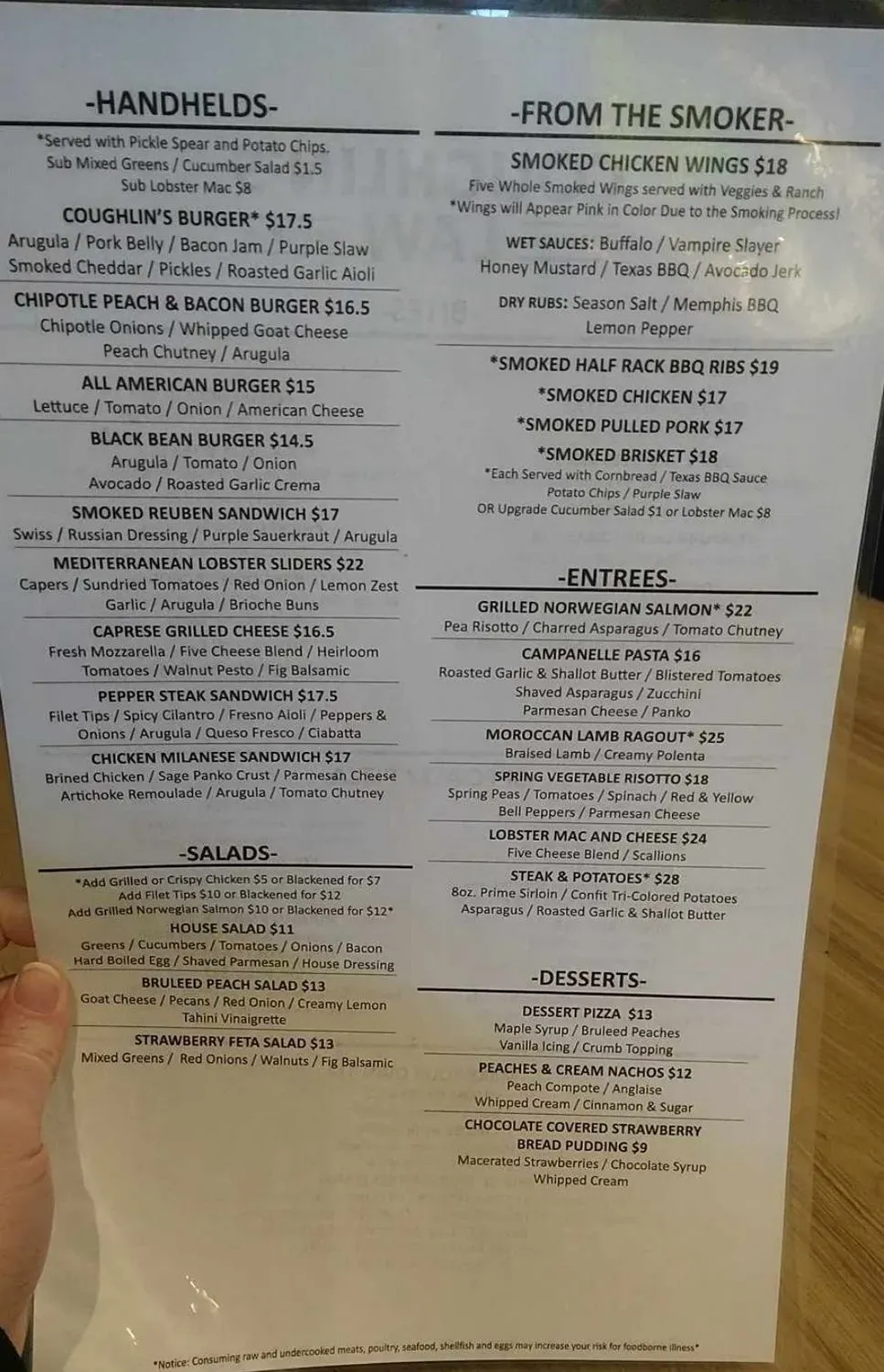 Coughlin's Law Kitchen and Brew Pub at Nebo Pointe Menu - Updated ...