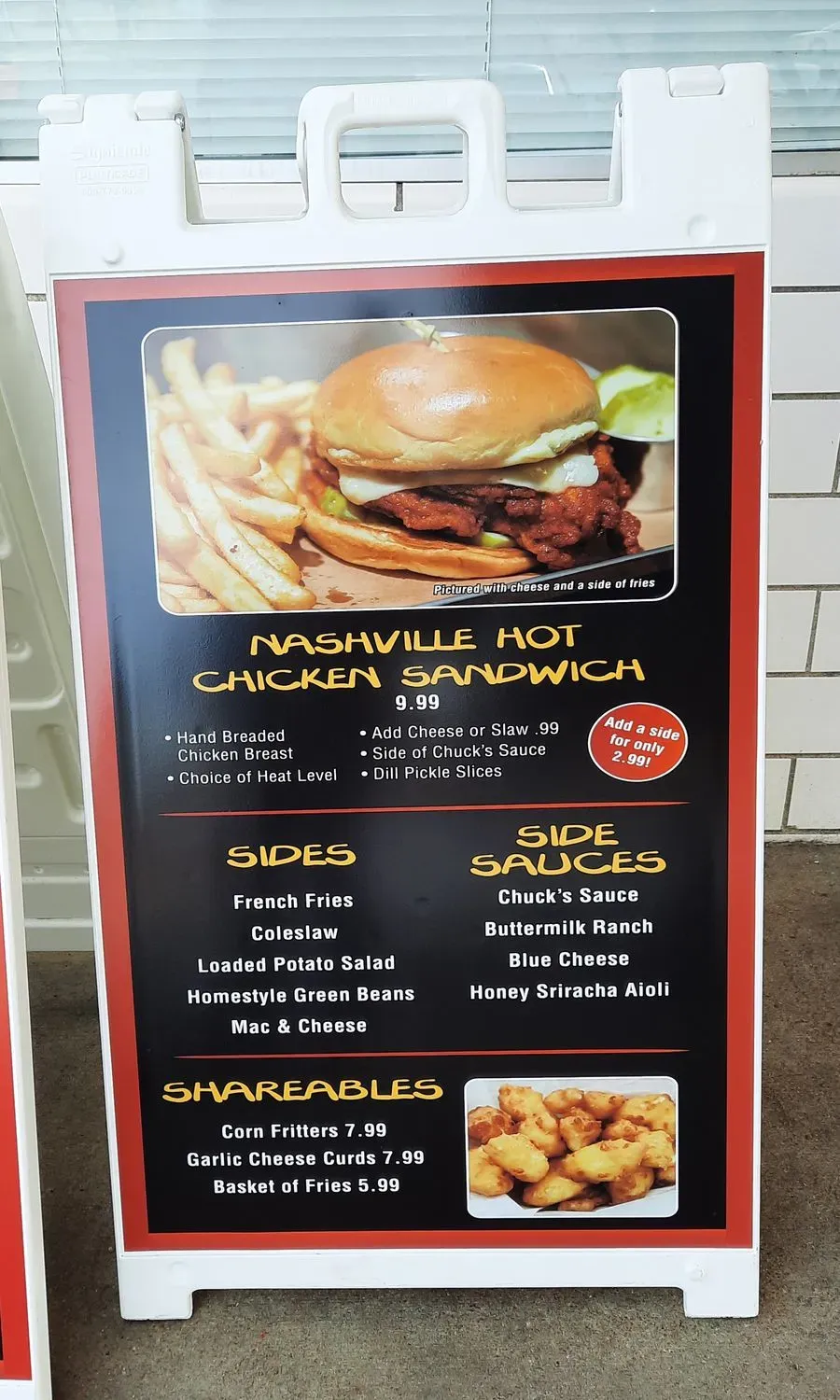 Chuck's Hot Chicken® Menu - Updated November 2025