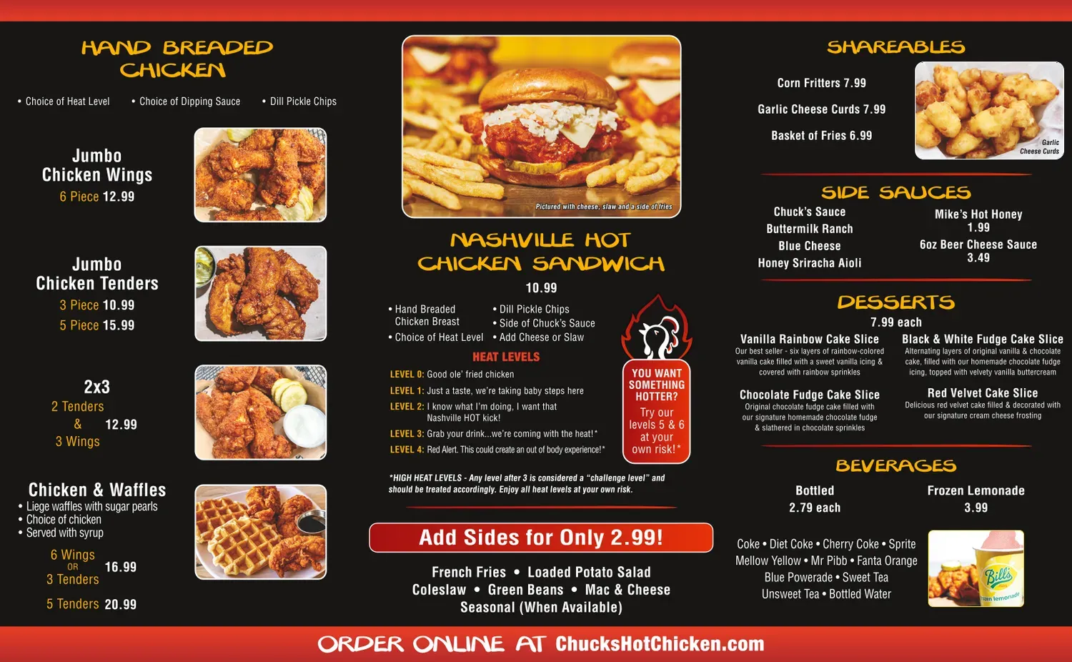 Chuck's Hot Chicken® Menu - Updated November 2025