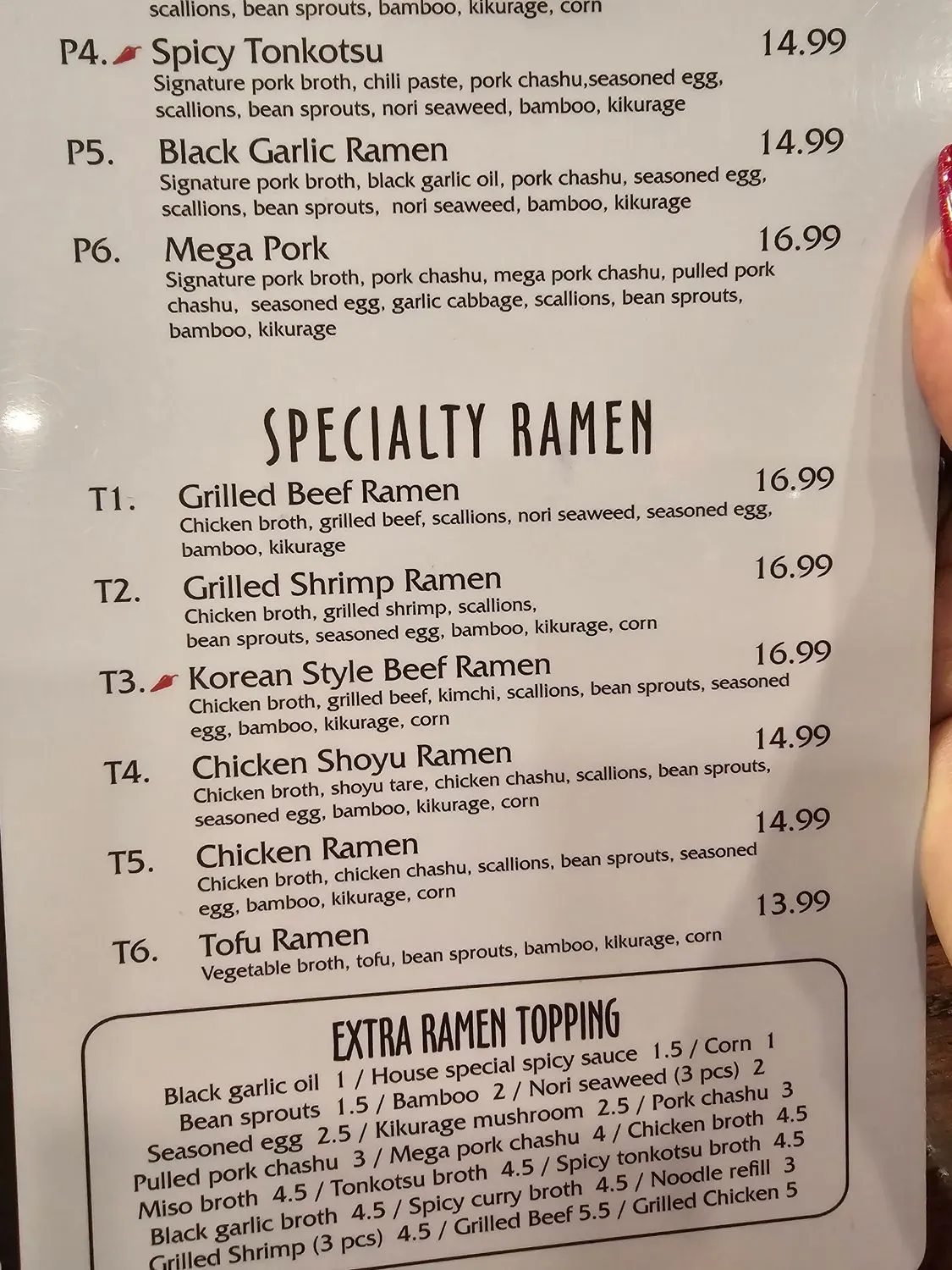 Token Ramen Hibachi Boba Tea Menu - Updated October 2025