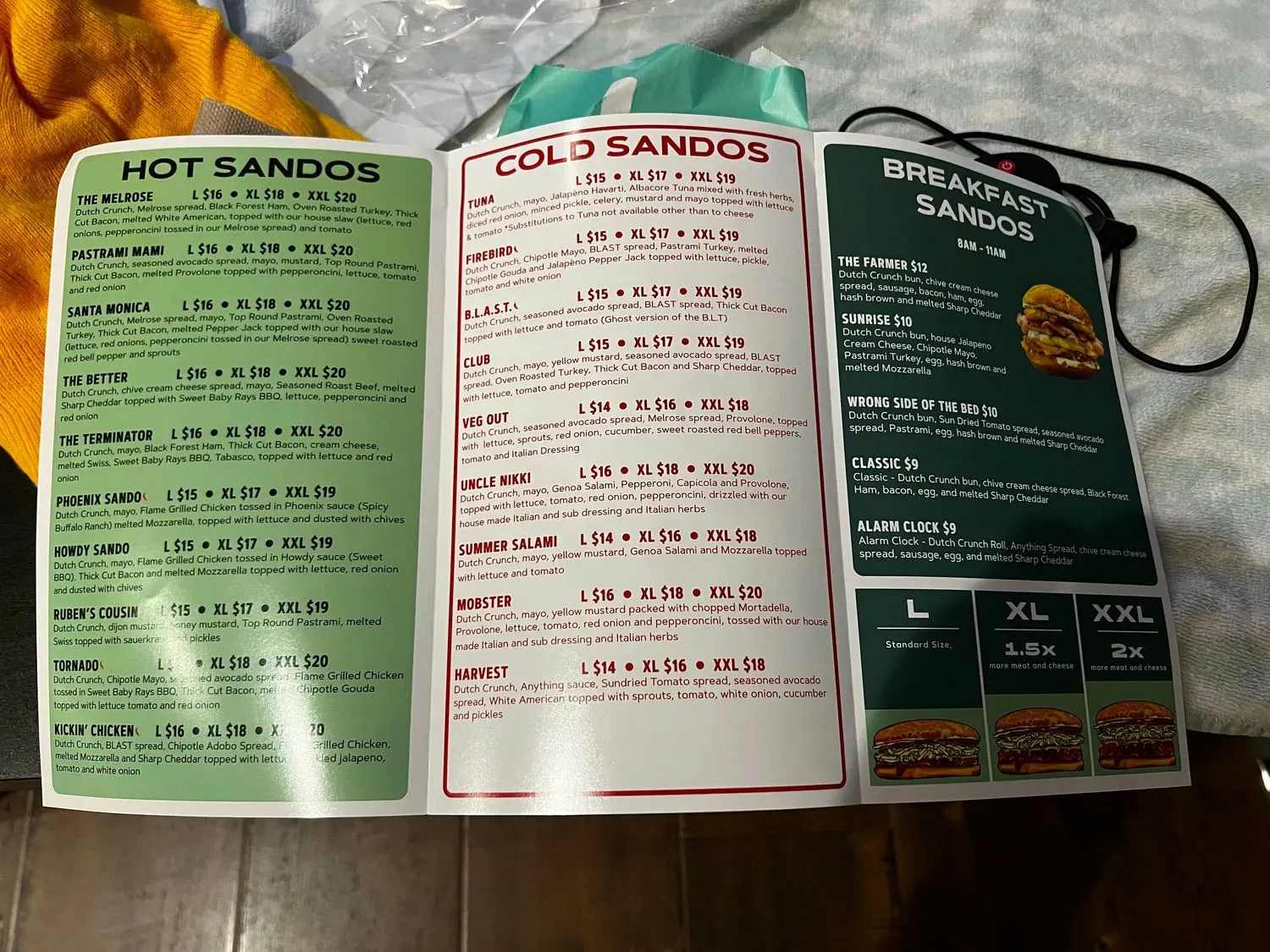 Ghost Sando Shop Menu - Updated October 2025