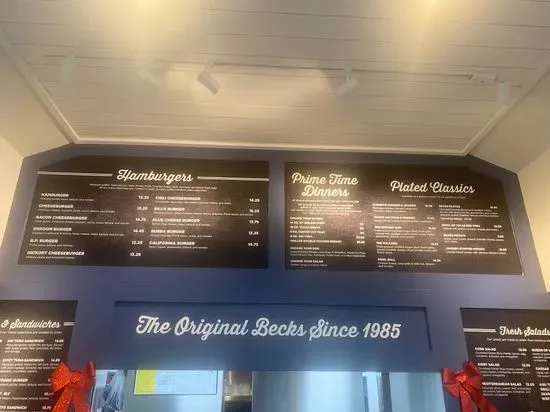 Becks Prime Menu | Houston, TX | Checkle
