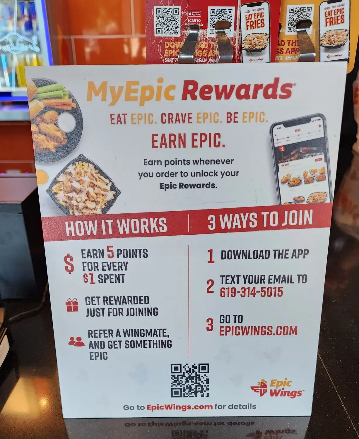 Epic Wings Menu - Updated November 2025