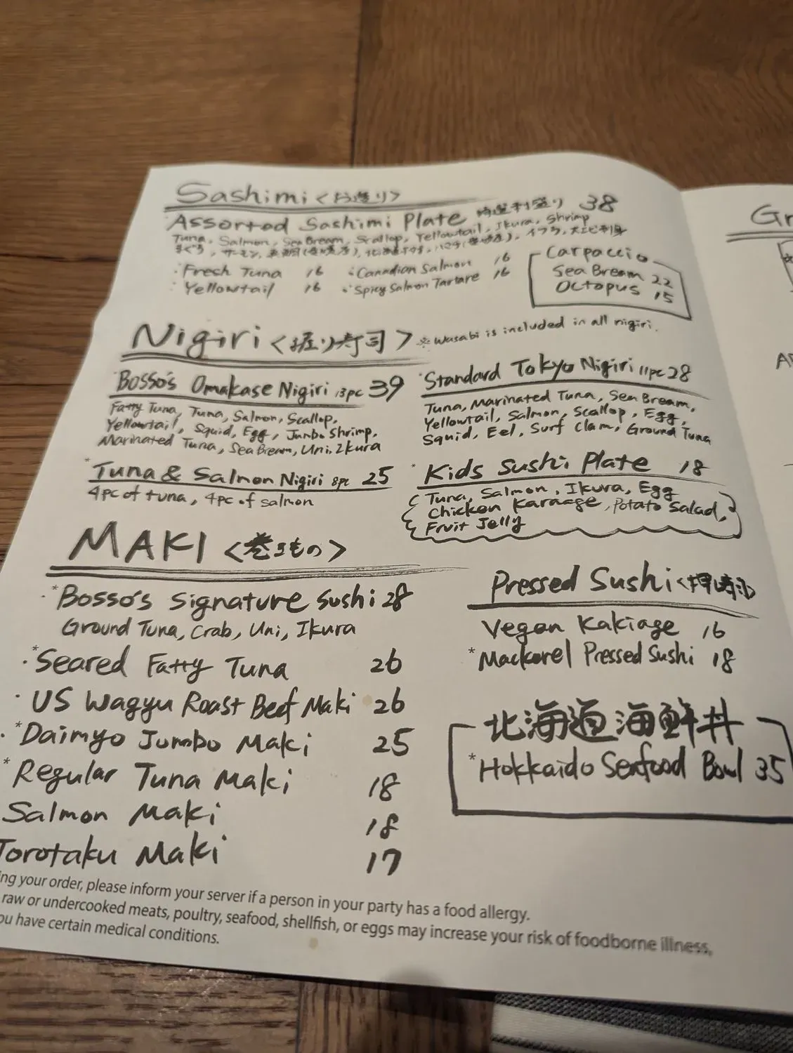 Sushi by Bosso Ramen Tavern Menu - Updated November 2025