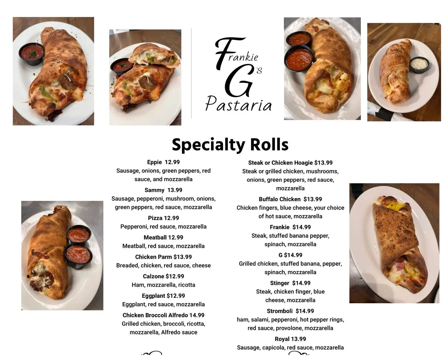 Frankie G's Pastaria Menu - Updated October 2025