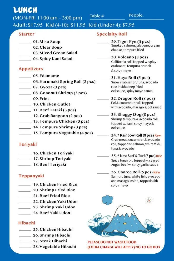 Haya Sushi Enfield | All You Can Eat Menu - Updated November 2025