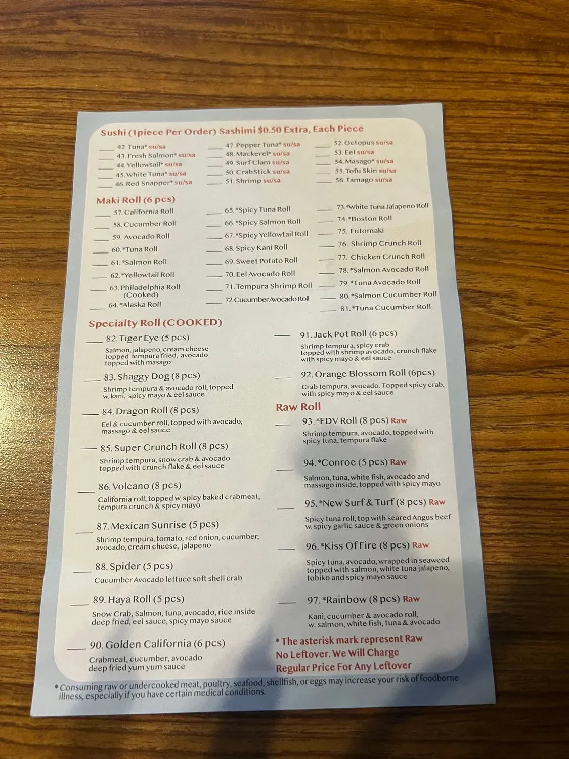 Haya Sushi Enfield | All You Can Eat Menu - Updated November 2025
