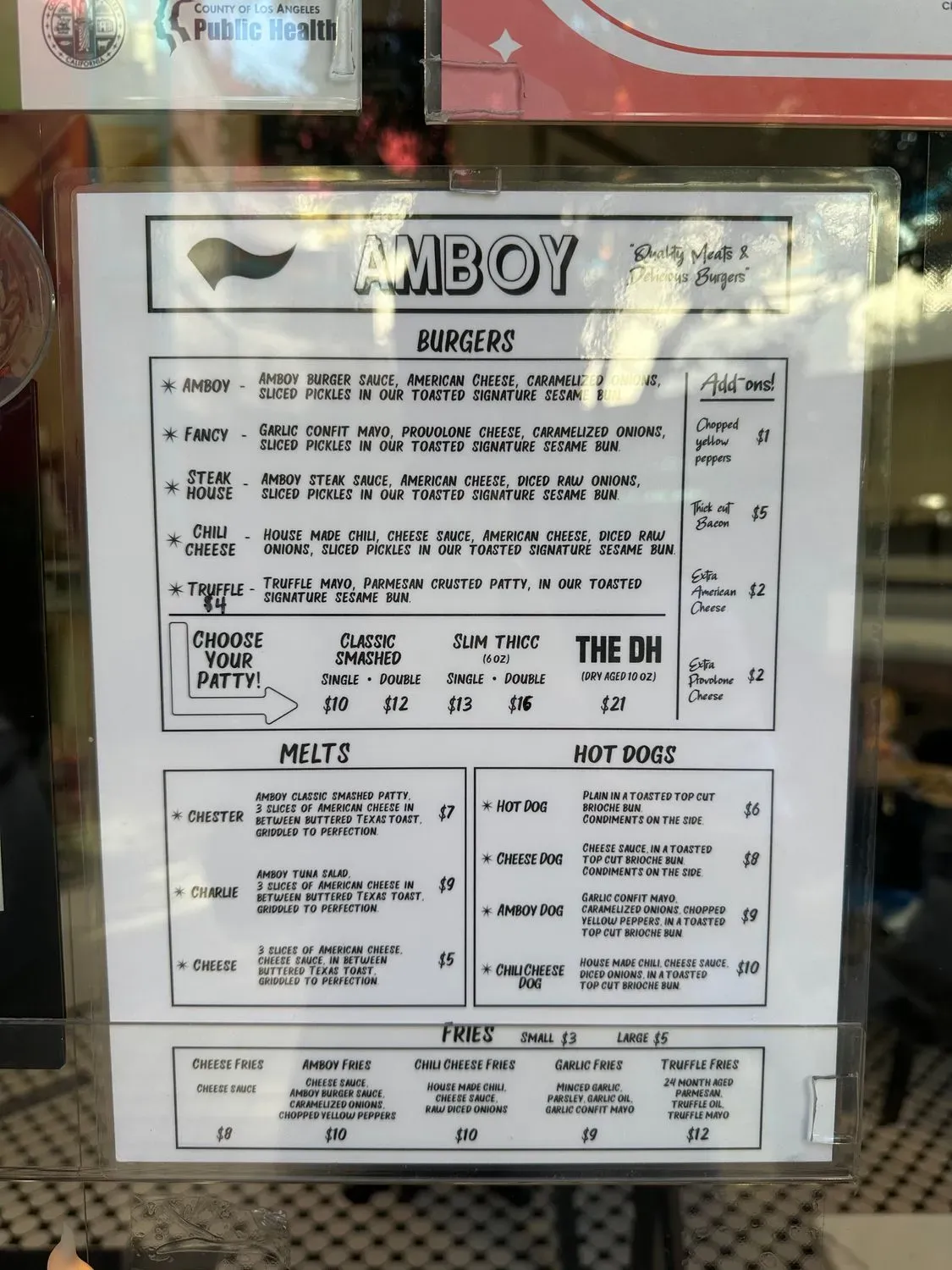 Amboy Quality Meats & Delicious Burgers Menu | Los Angeles, CA | Checkle