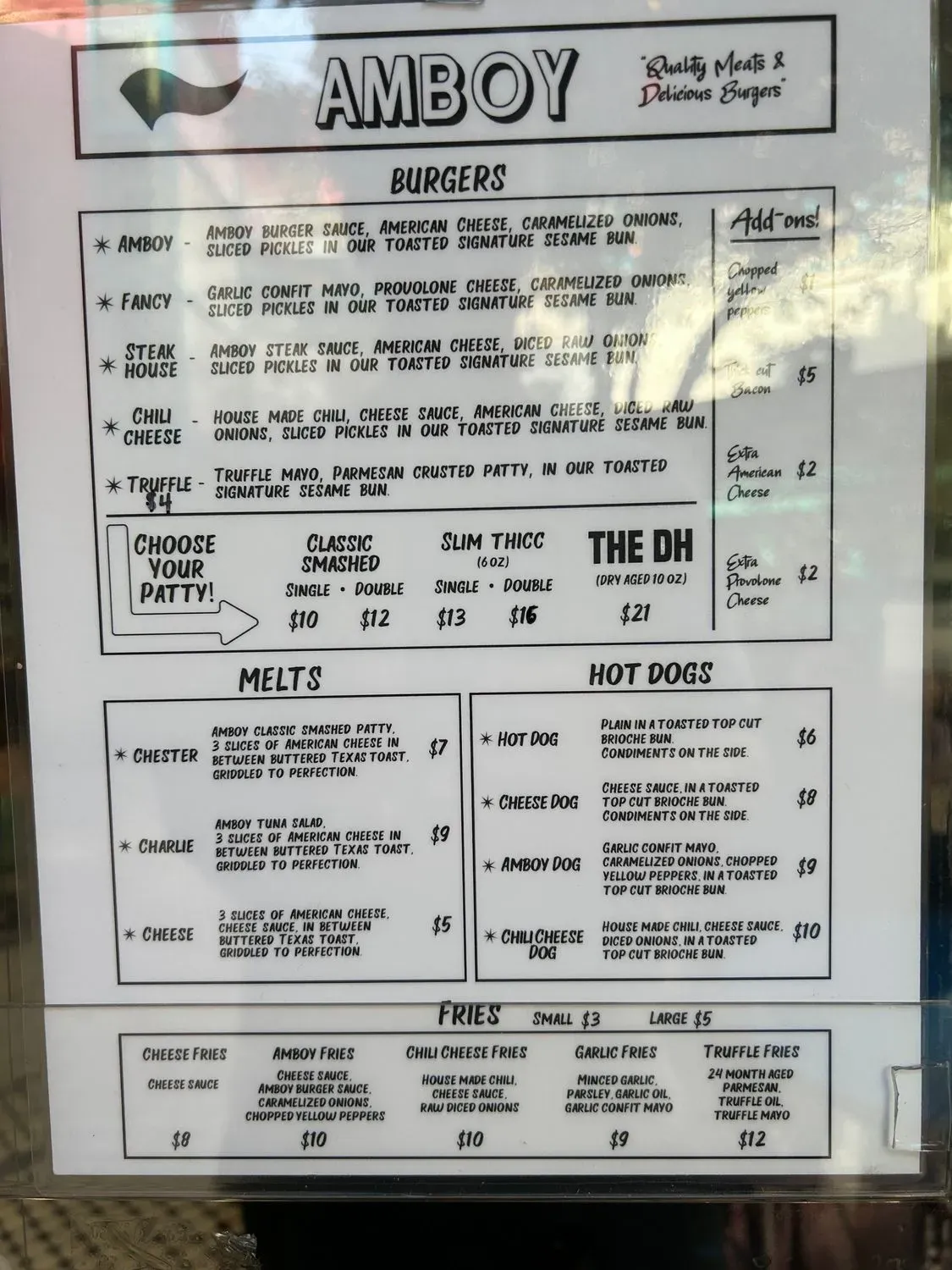 Amboy Quality Meats & Delicious Burgers Menu | Los Angeles, CA | Checkle