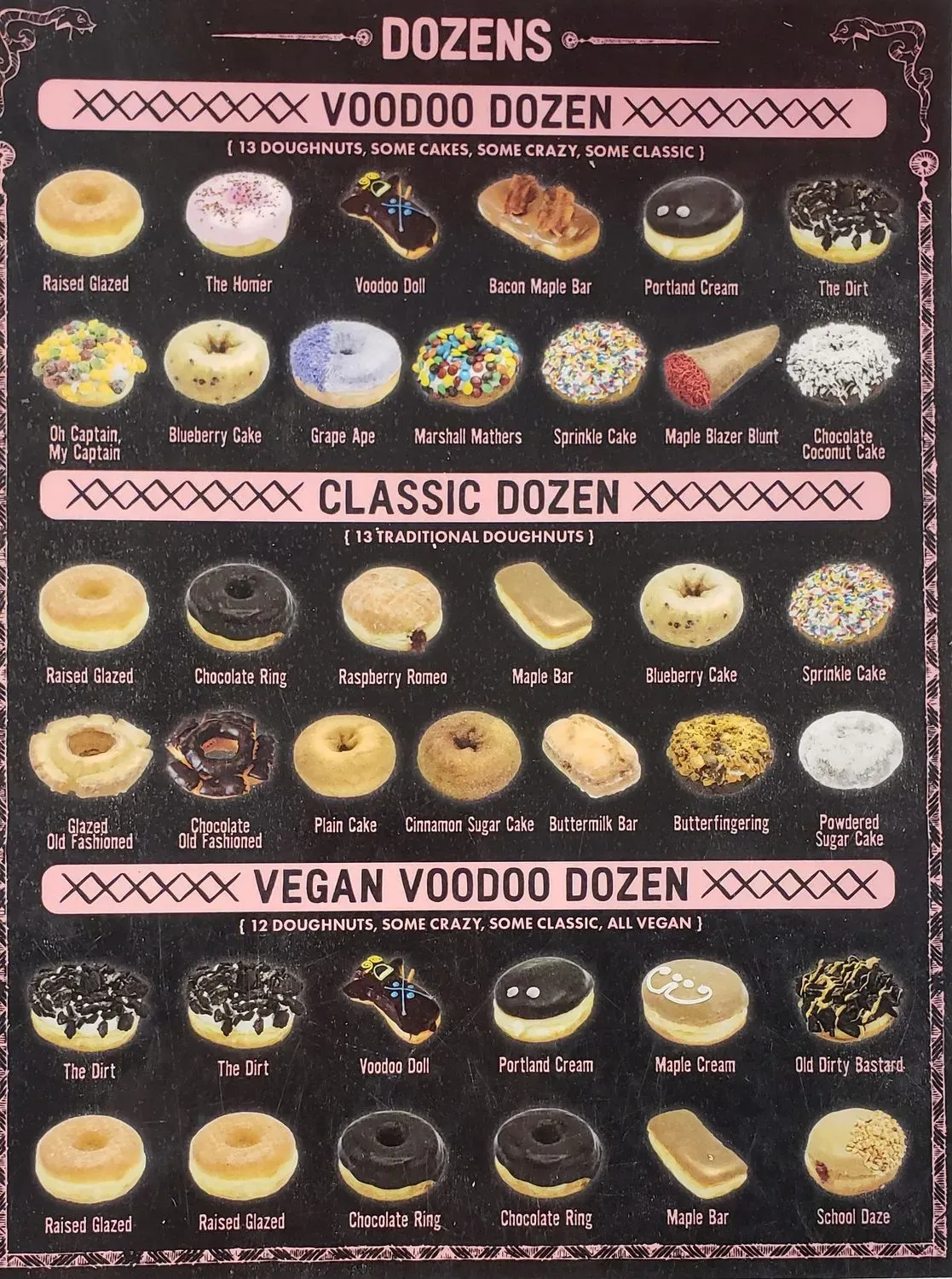 Voodoo Doughnut Menu - Updated November 2025