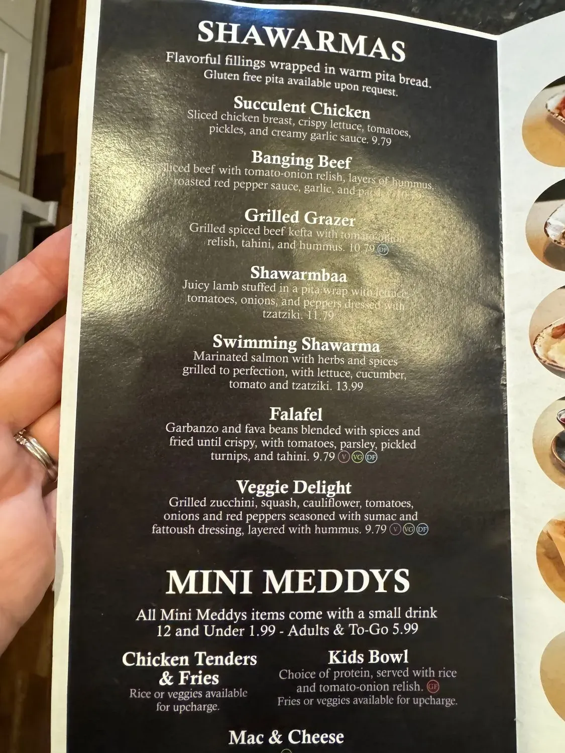 Meddys Menu - Updated October 2025