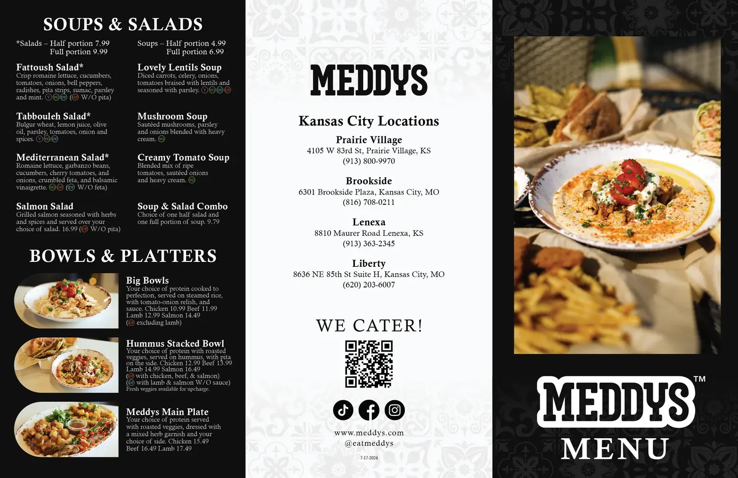 Meddys Menu - Updated October 2025