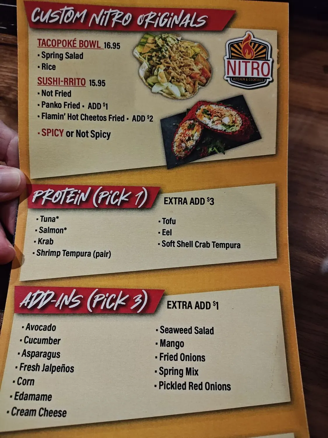 Nitro Kitchen & Cocktails Menu - Updated November 2025