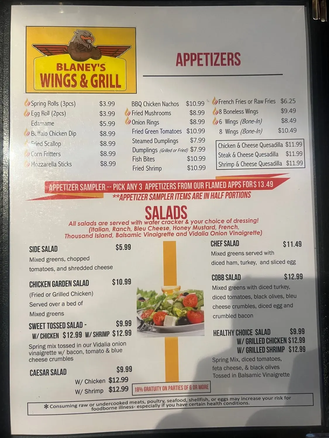 Blaney's Wing and Grill Menu | Camden, SC | Checkle