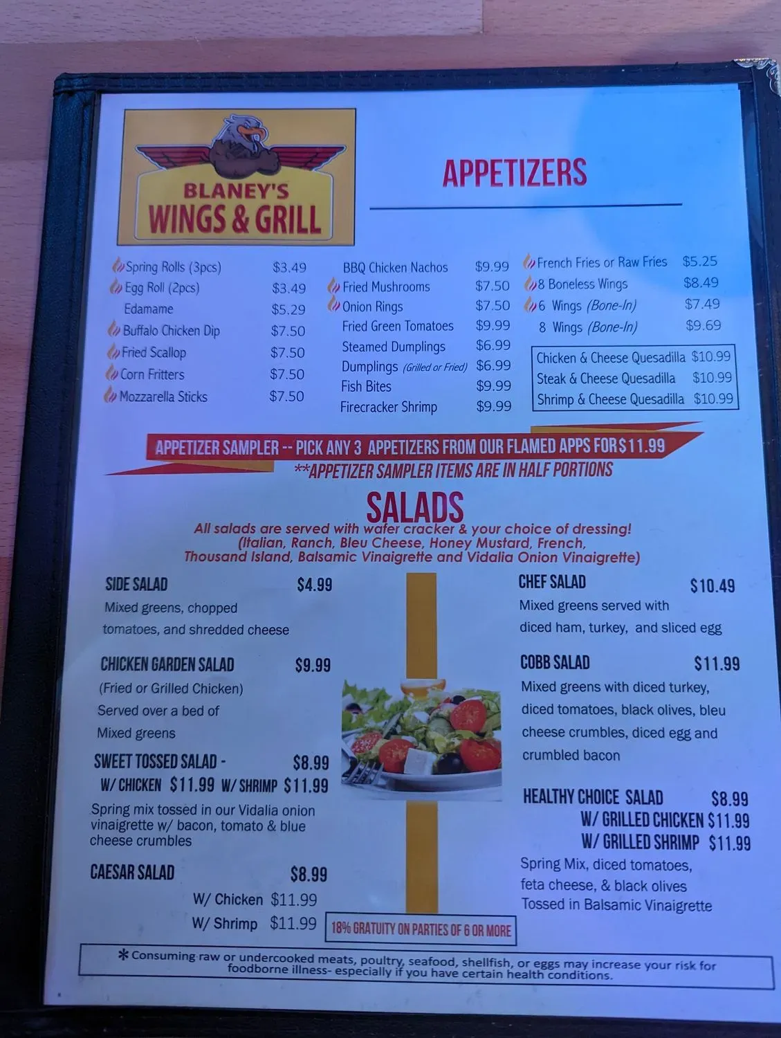 Blaney's Wing and Grill Menu | Camden, SC | Checkle