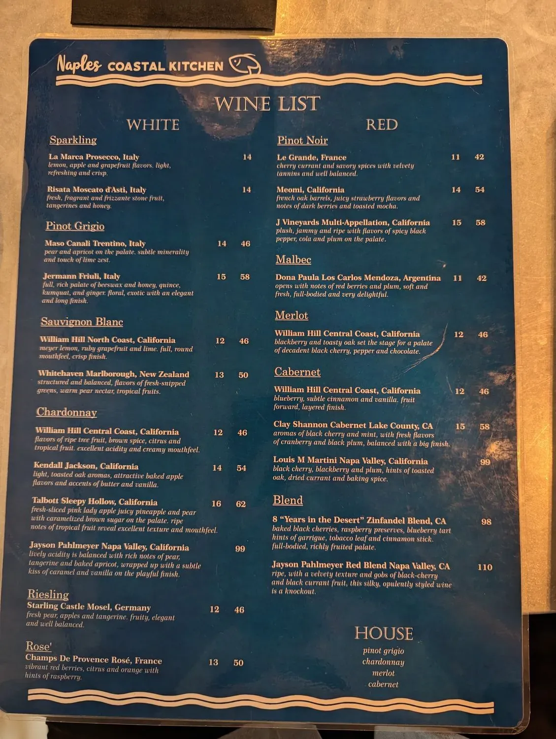 Naples Coastal Kitchen Menu | Bonita Springs, FL | Checkle
