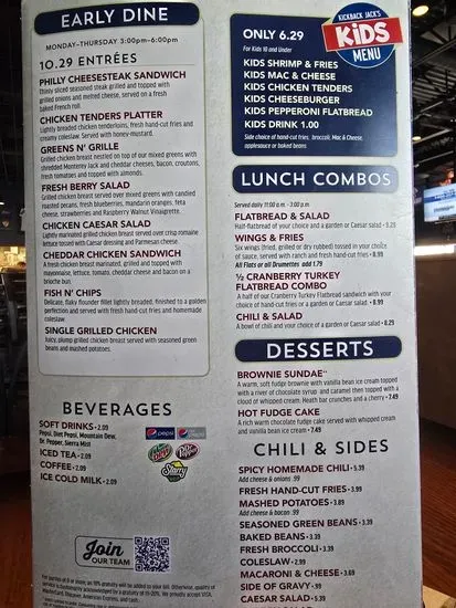 Kickback jacks Menu | Alcoa, TN | Checkle