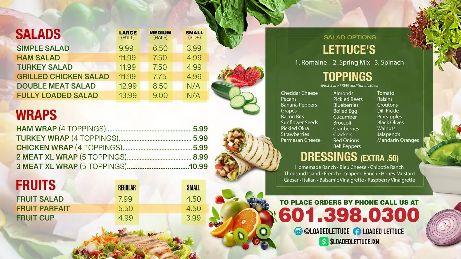 Loaded Lettuce (Fondren) Menu - Updated November 2025