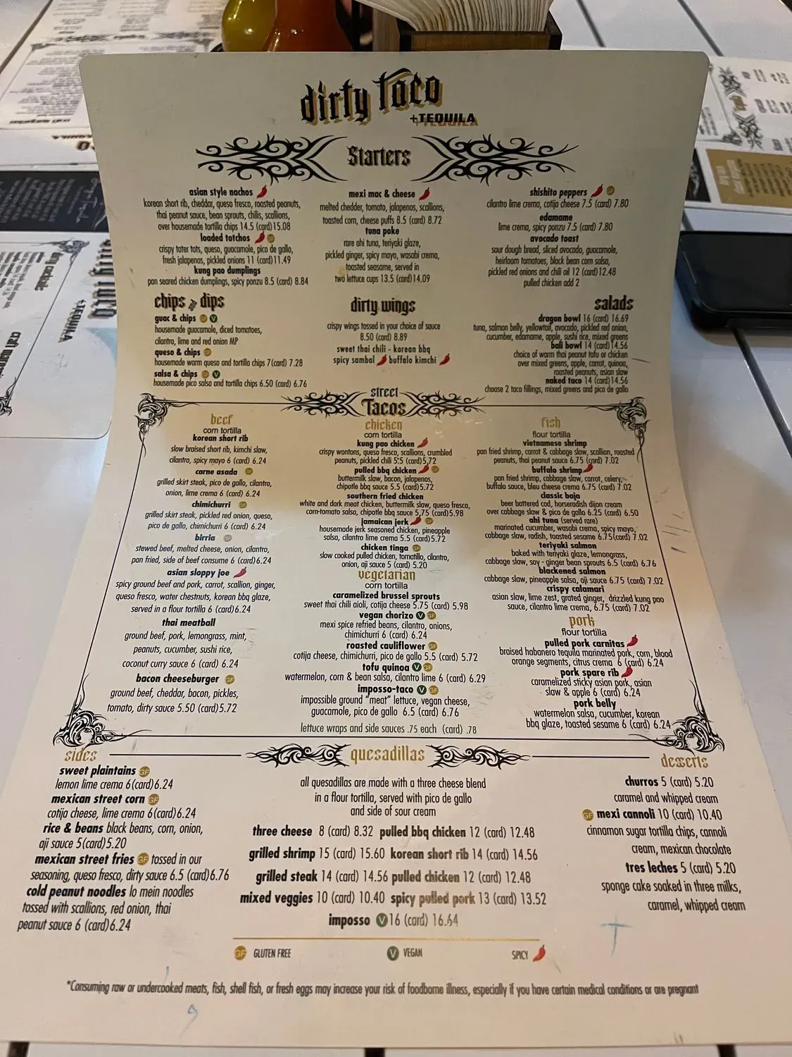 Dirty Taco + Tequila Smithtown Menu - Updated September 2025